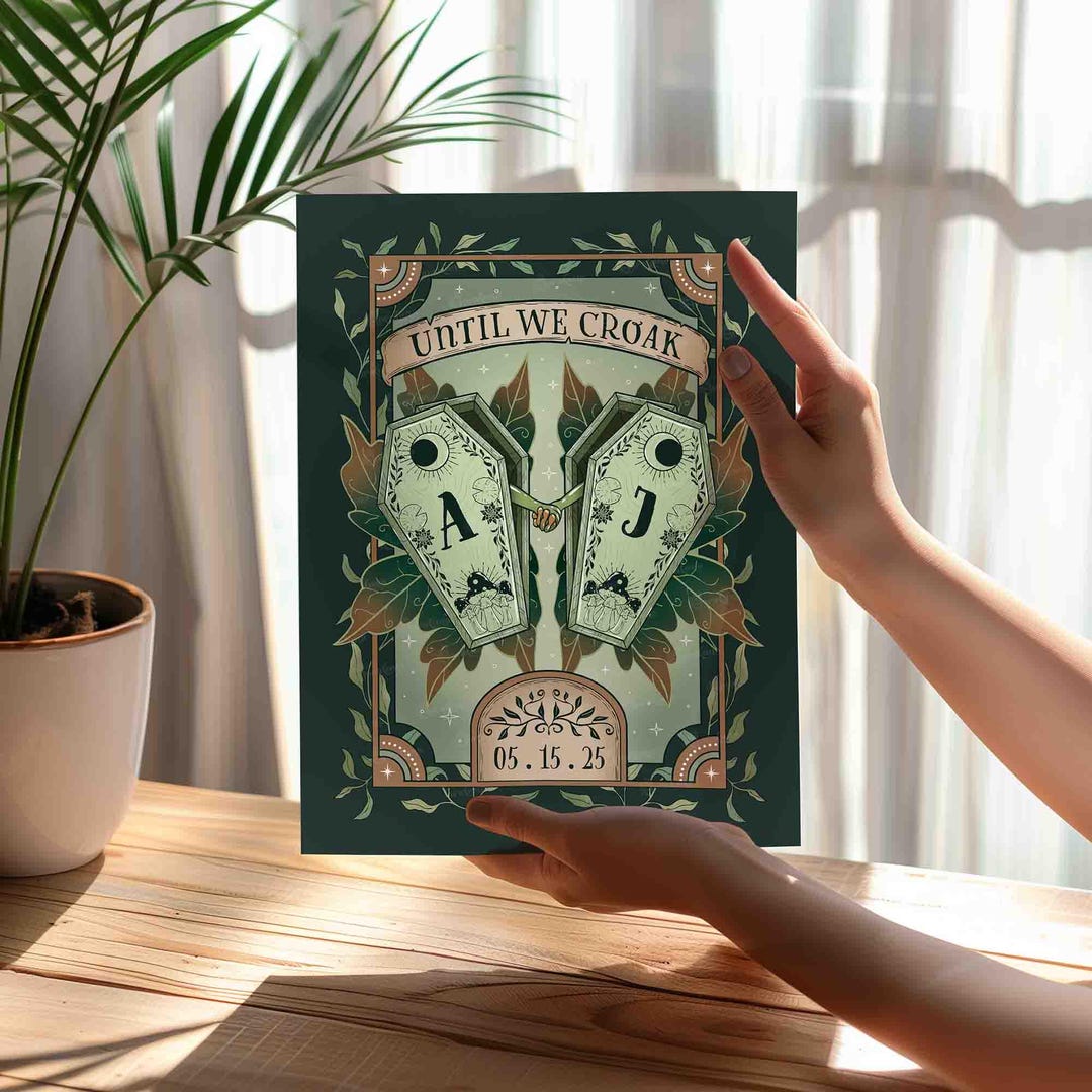 Custom Frog Coffin Couple Art Unframed Print Gothic Cottagecore ...