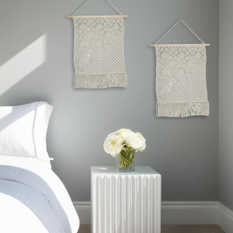 Macrame Wall Hanging - Asymmetrical Handmade Woven Tapestry for Boho ...