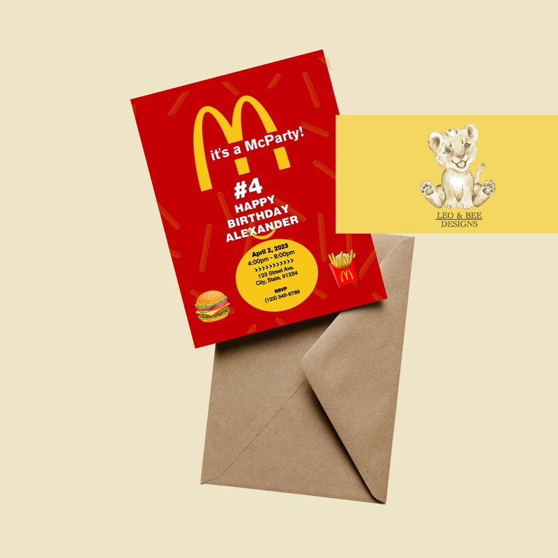 Mcdonalds Birthday Invitation - Etsy