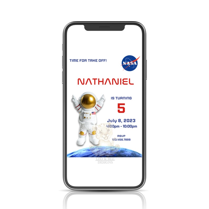 NASA Astronaut Birthday Invitation - Etsy
