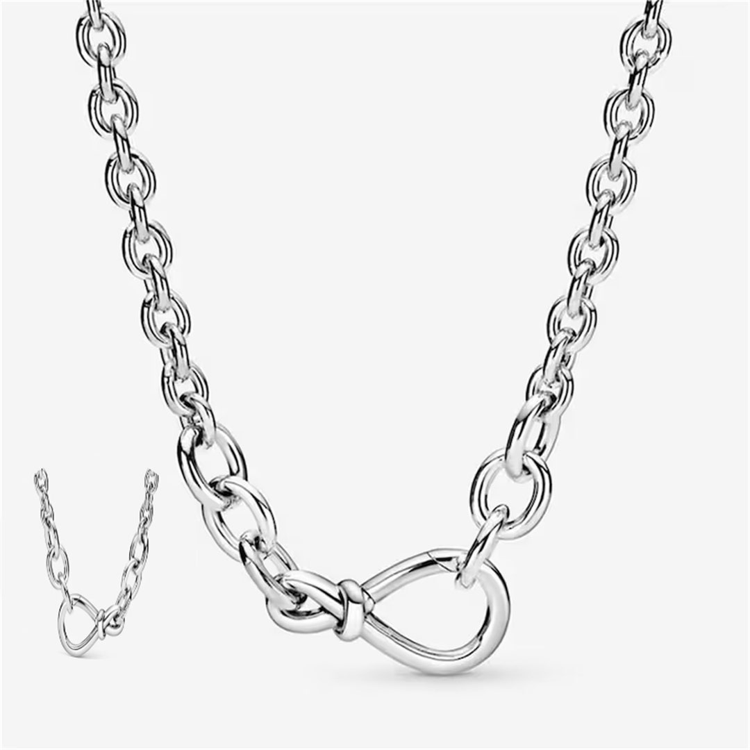 925 Sterling Silver Pandora Chunky Infinite Knot Chain - Etsy