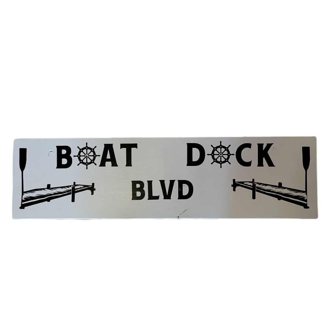Boat Dock Blvd Wooden Sign - Etsy