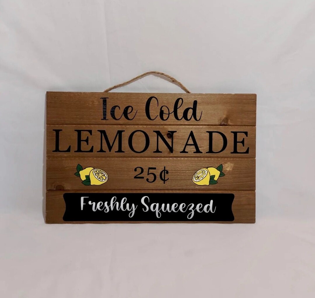Ice Cold Lemonade Wooden Sign - Etsy