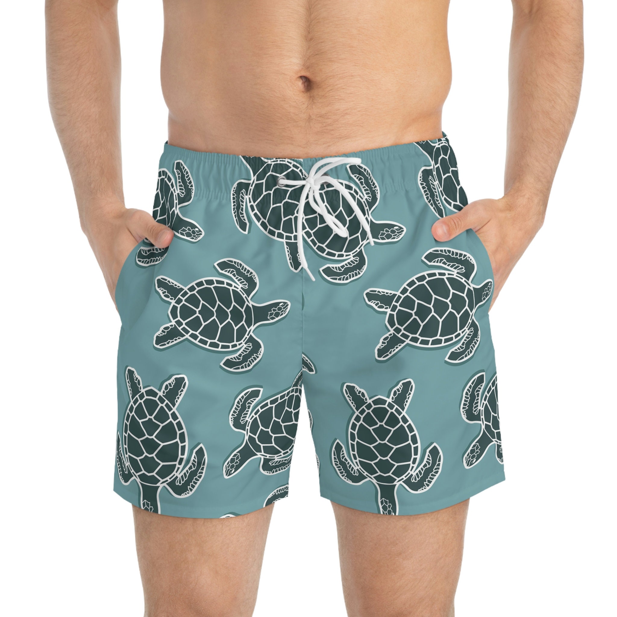 Turtle Swim Trunks, Mens Swim Trunks, Funny Swimwear - Etsy