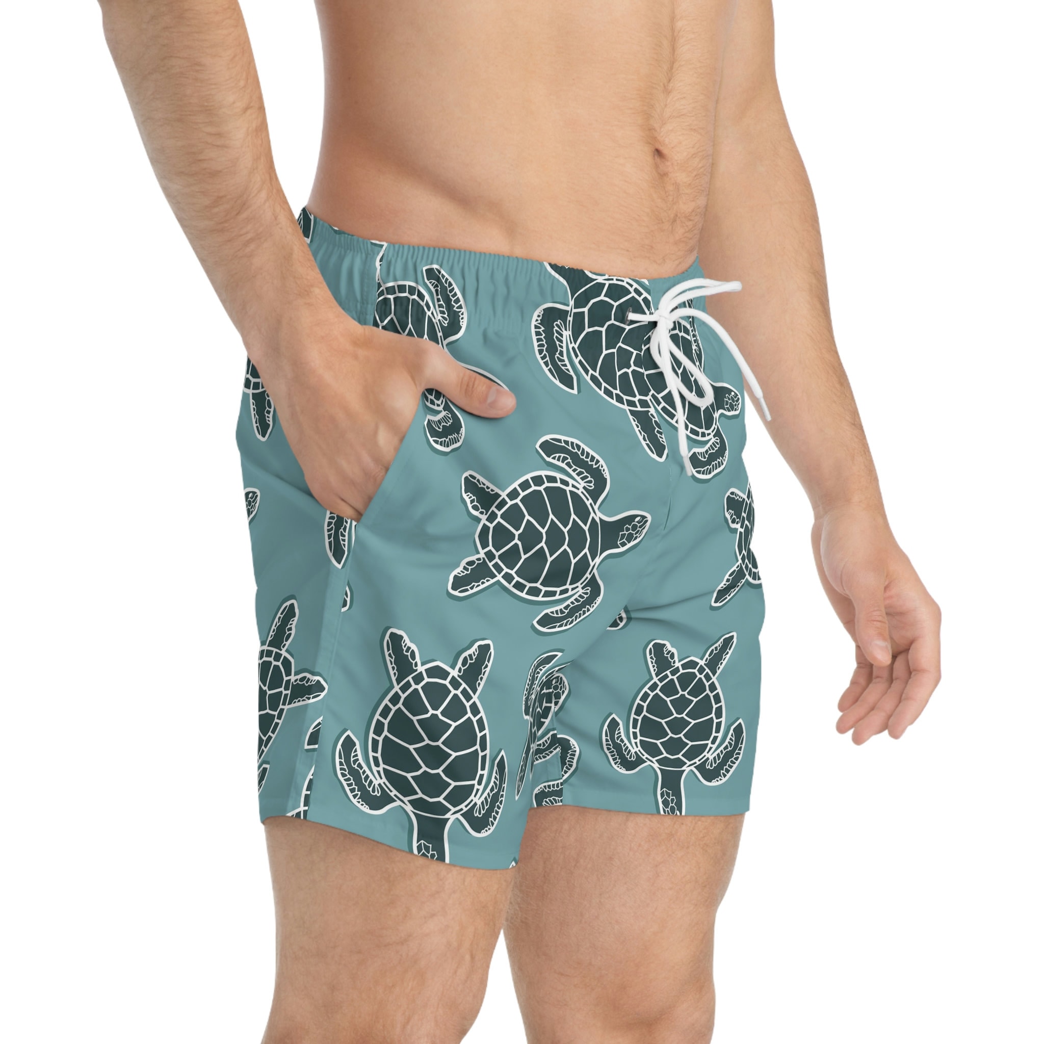 Turtle Swim Trunks, Mens Swim Trunks, Funny Swimwear - Etsy