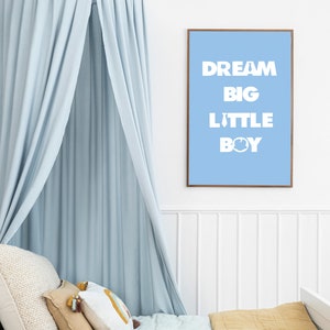 Dream Big Little Boy Wall Arts, Nursery Quote Prints, Nursery Wall Arts ...
