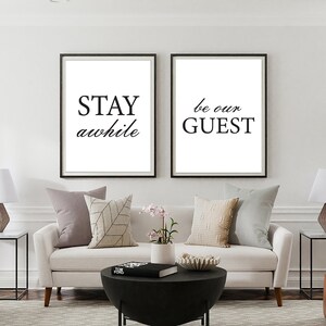 Living Room Printable Wall Arts - 2 Frame Wall Art Set - Be Our Guest ...