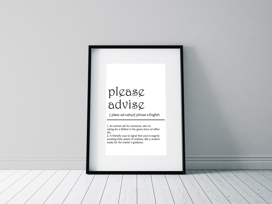 Please Advise Definition Print, Dictionary Poster, Printable Office ...