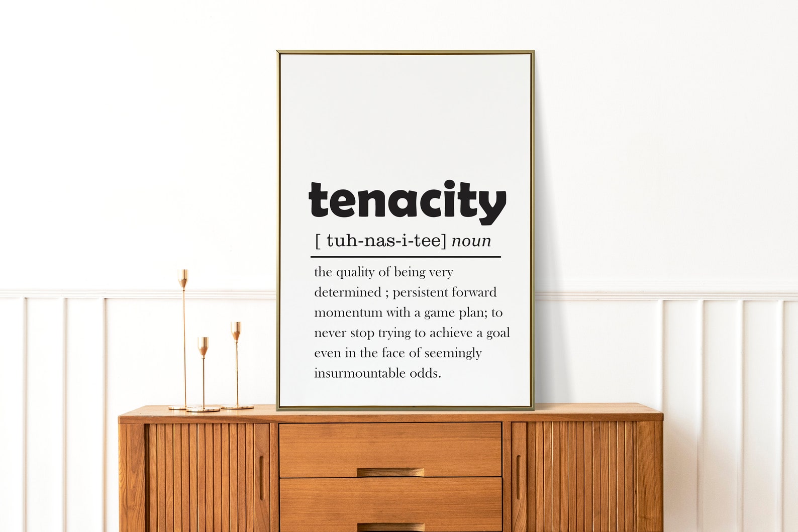 Tenacity Word Defination Print, Funny Office Sign, Office Wall Art ...