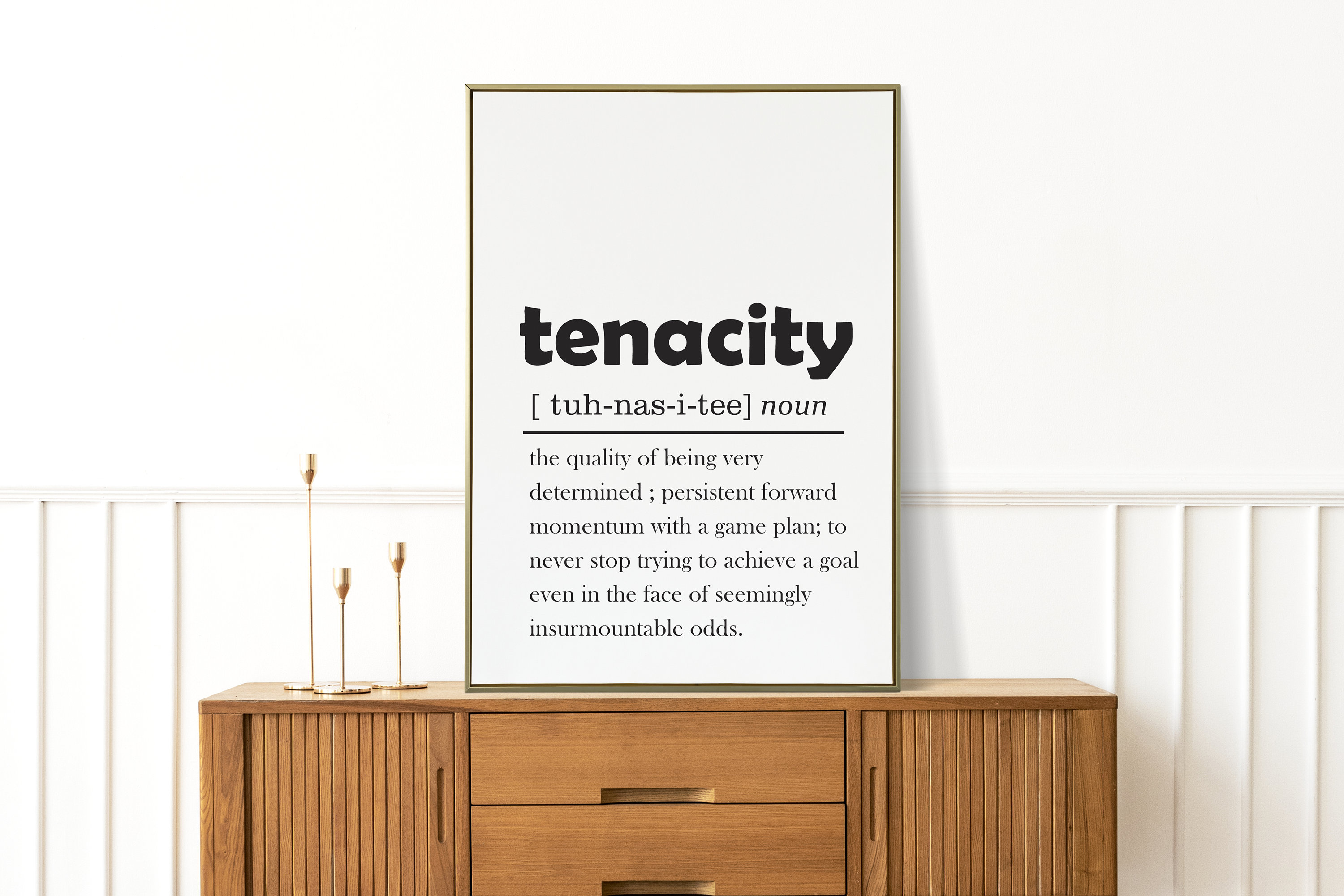 Tenacity Word Defination Print, Funny Office Sign, Office Wall Art ...
