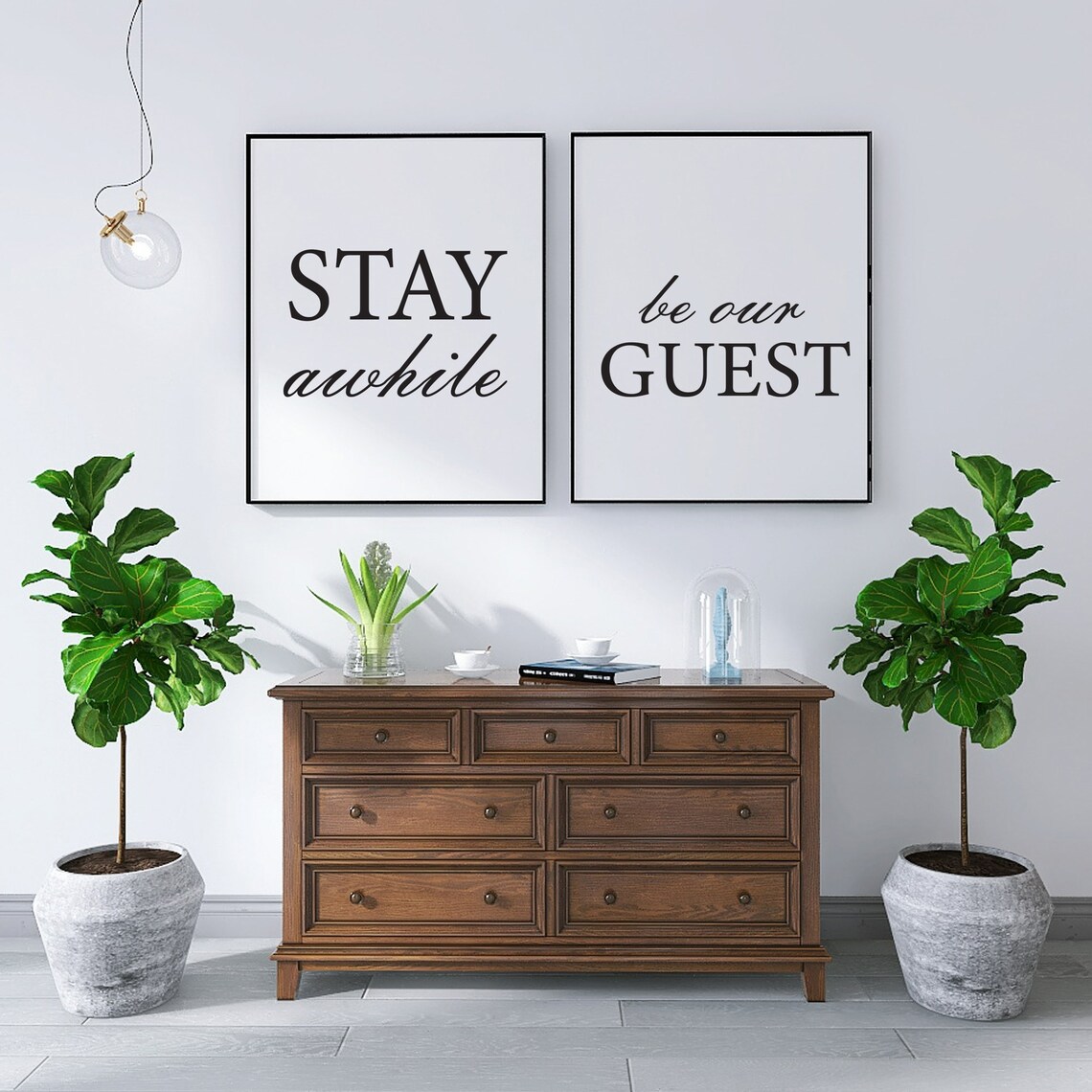 Living Room Printable Wall Arts 2 Frame Wall Art Set Be Our Guest Quote ...