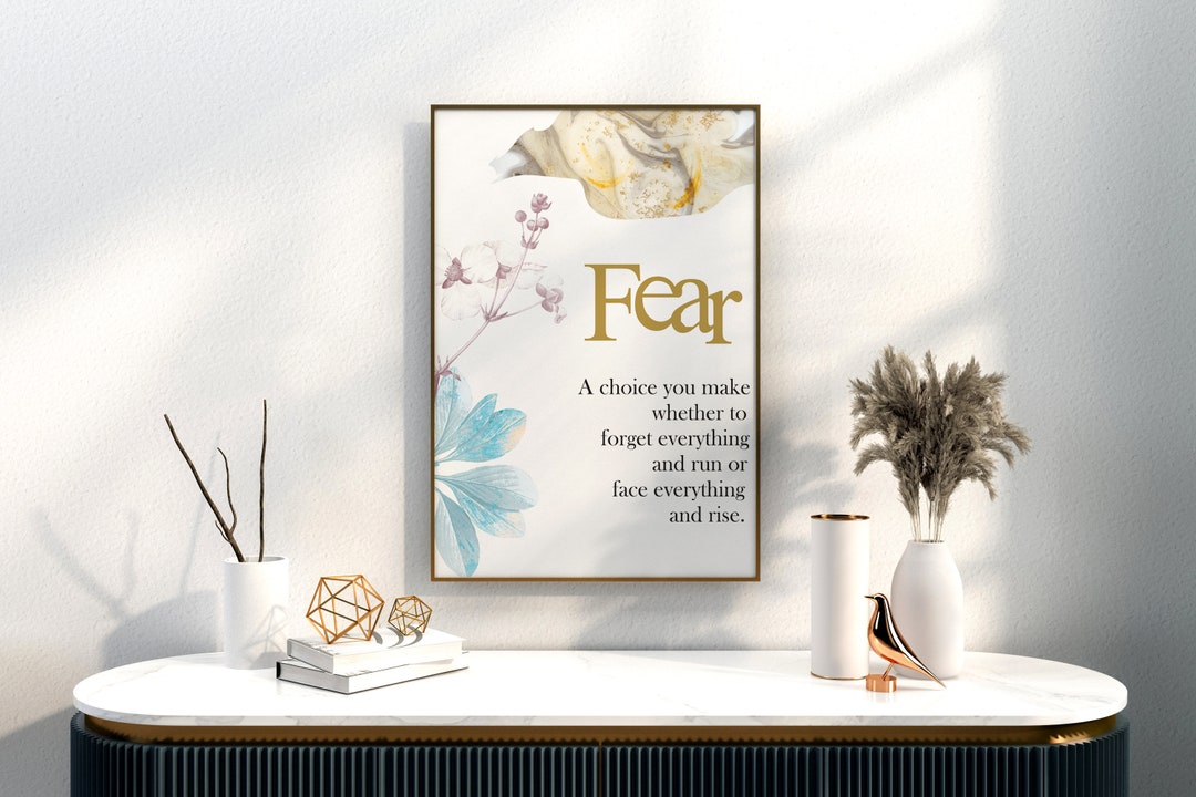Fear Definition Print Word Wall Art Home Decor Funny Gift Ideas Funny ...