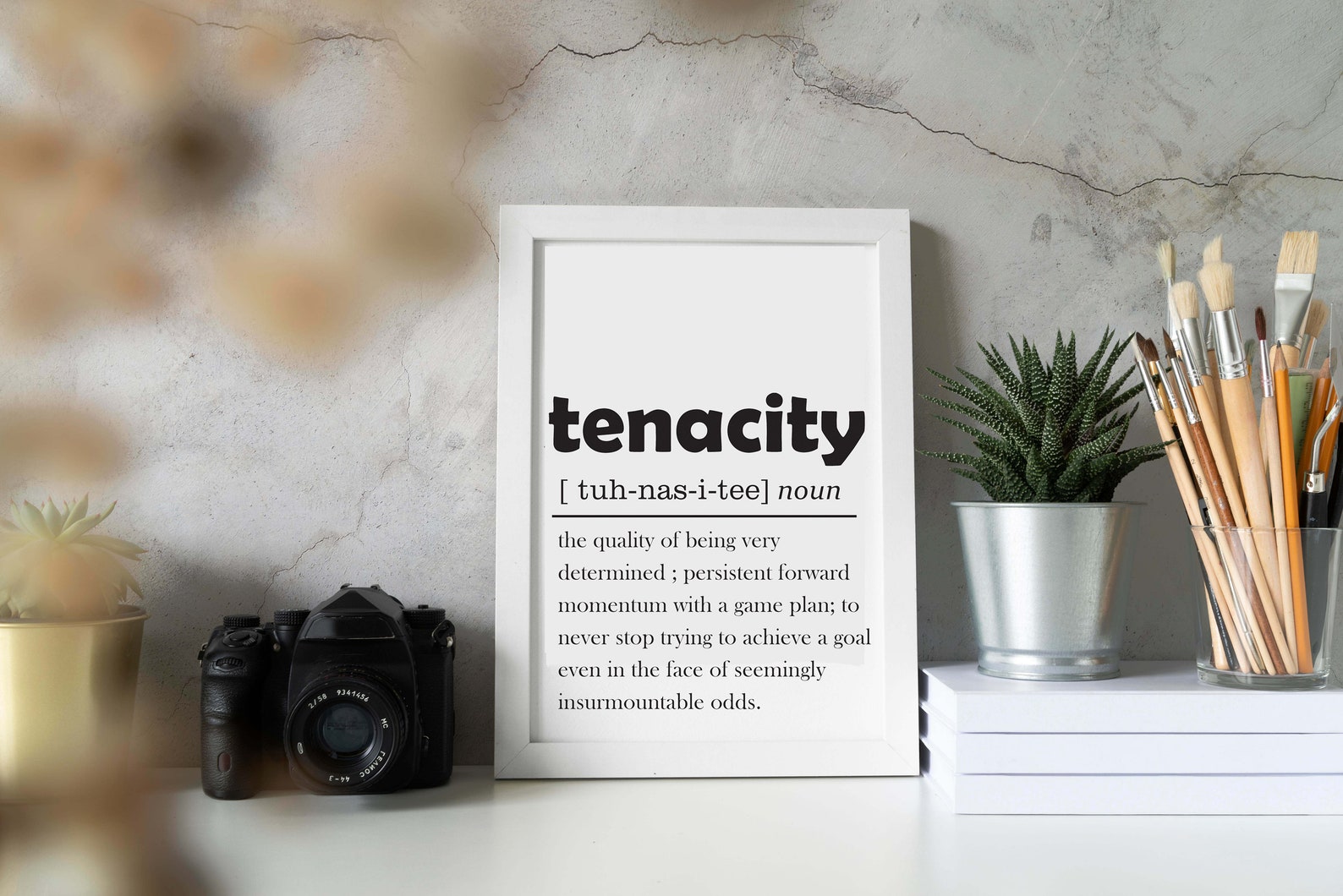 Tenacity Word Defination Print, Funny Office Sign, Office Wall Art ...