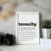 Tenacity Word Defination Print, Funny Office Sign, Office Wall Art ...