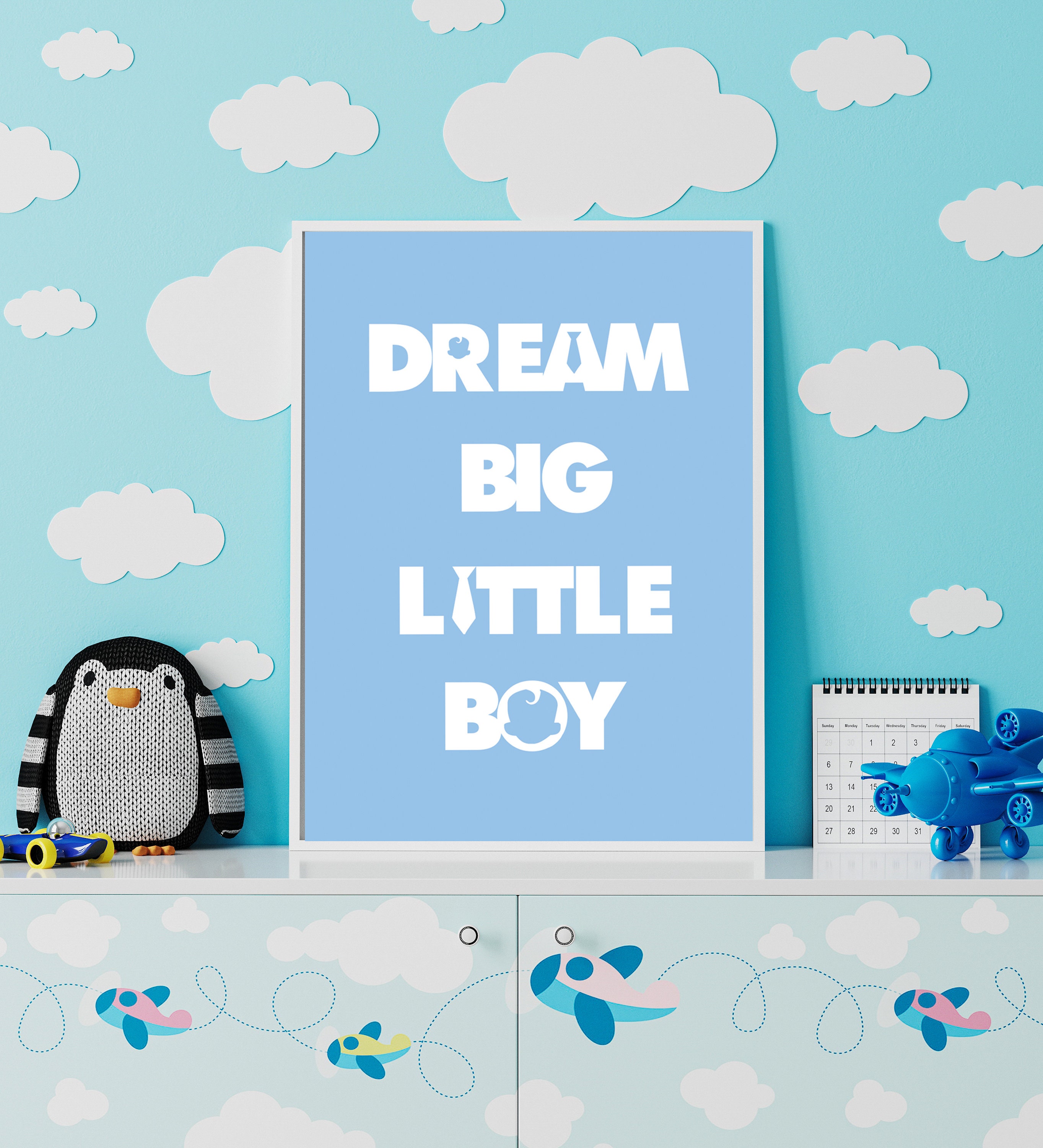 Dream Big Little Boy Wall Arts, Nursery Quote Prints, Nursery Wall Arts ...
