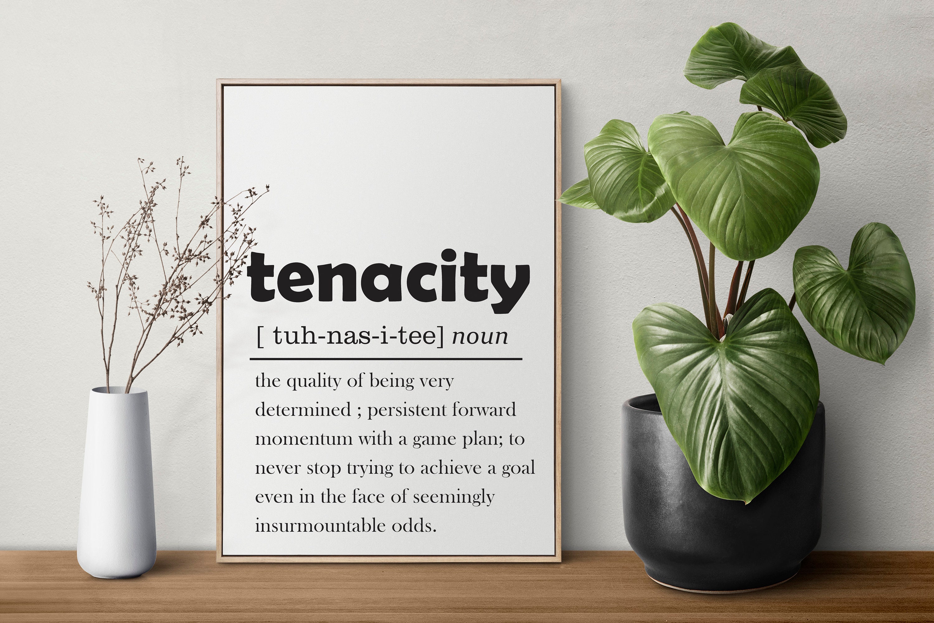 Tenacity Word Defination Print, Funny Office Sign, Office Wall Art ...