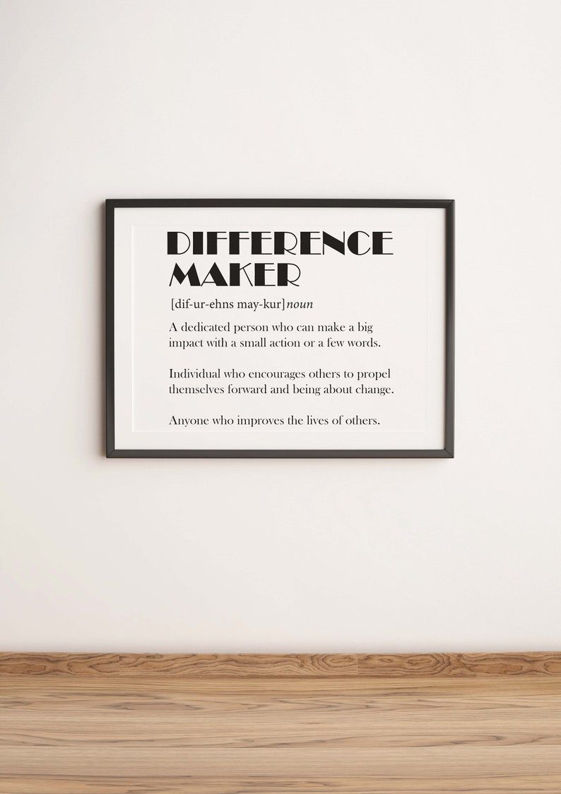 Difference Maker Definition Print Office Wall Decor Funny - Etsy Difference Maker Definition Print Office Wall Decor Funny - Etsy