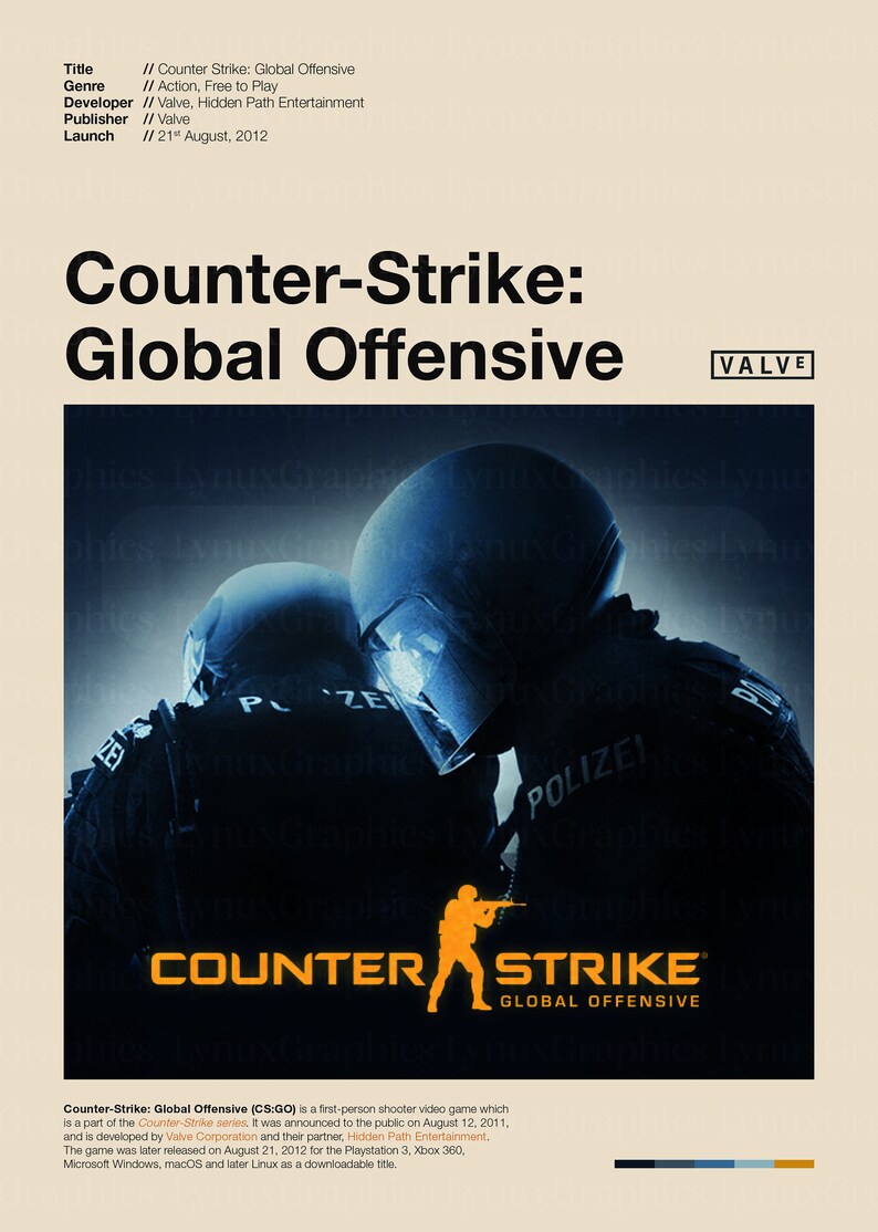 Counter Strike Poster, Digital Download Gaming Gifts, CSGO Poster ...