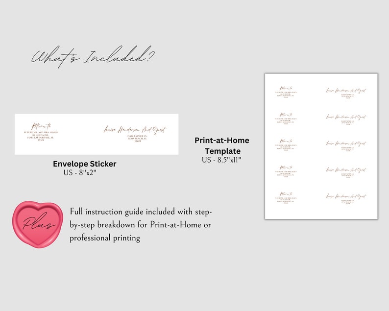 Modern Address Labels With Minimalist Design for DIY Envelope ...
