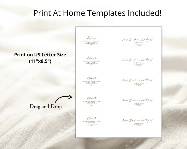 Modern Address Labels With Minimalist Design for DIY Envelope ...