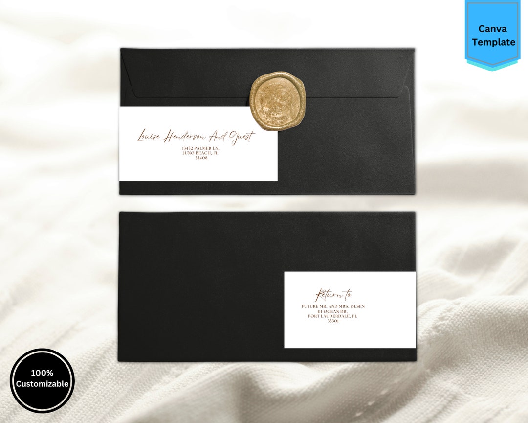 Modern Address Labels With Minimalist Design for DIY Envelope ...
