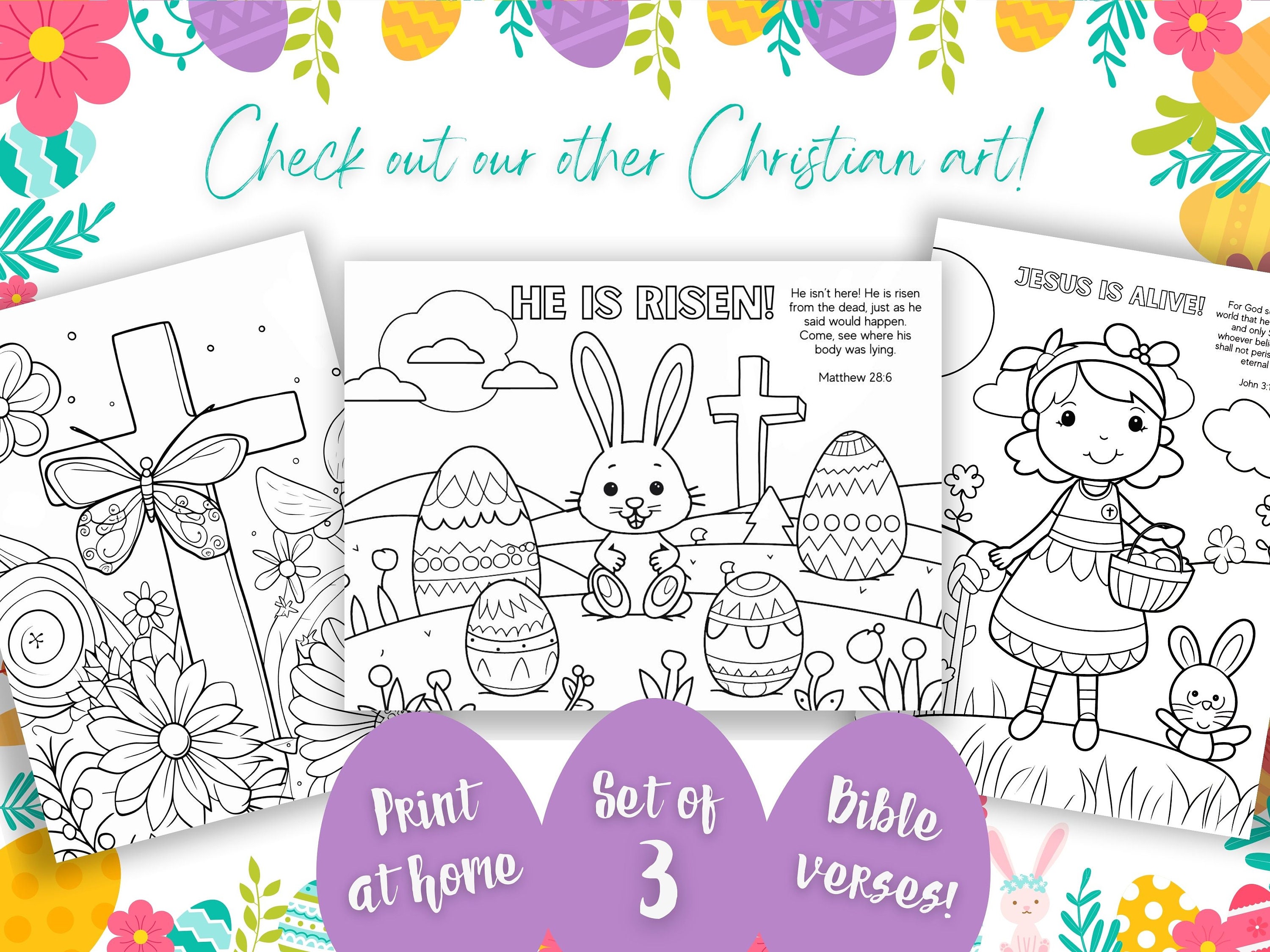 Spring Christian Coloring Pages, Printable Christian Digital Coloring ...