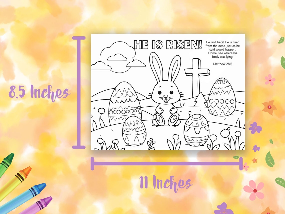 Christian Spring Coloring Page, Christian Easter Digital Coloring Page ...