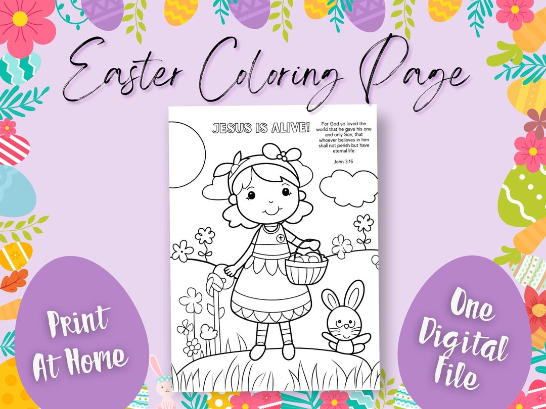 Christian Spring Coloring Page, Christian Digital Coloring Page, SVG ...