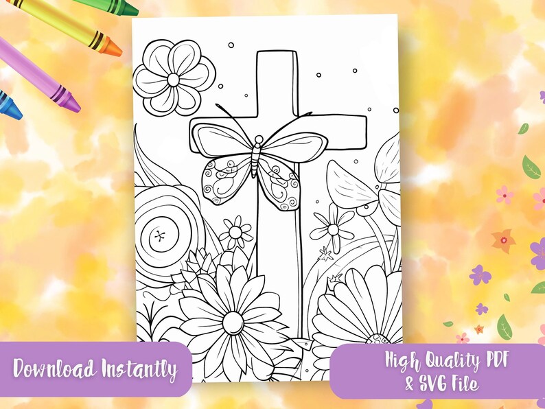 Spring Christian Coloring Pages, Printable Christian Digital Coloring ...