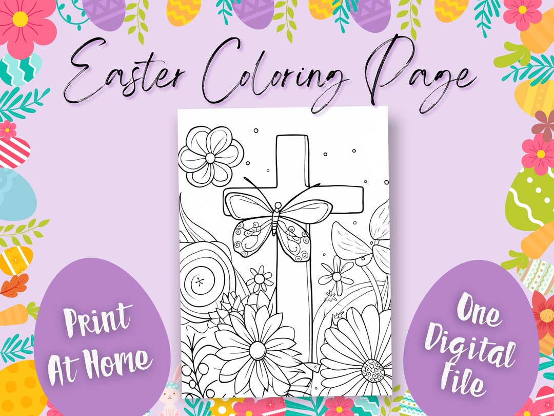 Spring Christian Coloring Pages, Printable Christian Digital Coloring ...