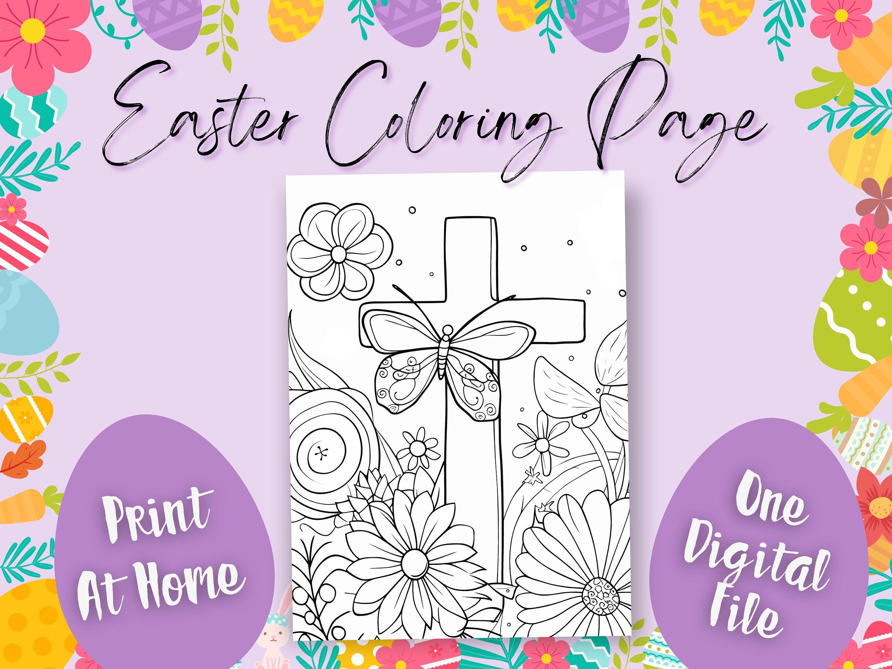 Spring Christian Coloring Pages, Printable Christian Digital Coloring ...