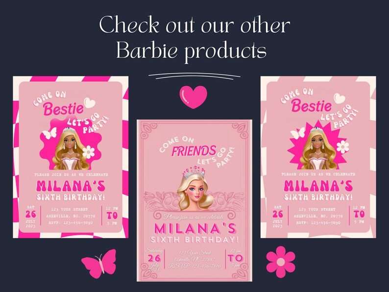 Personalized Barb Water Bottle Labels, Editable Pink Doll Water Bottle ...