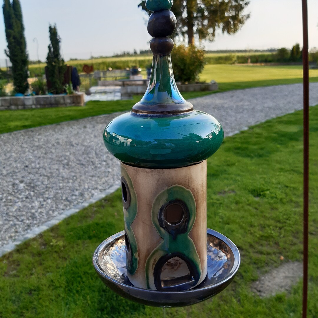 Birdhouse -oriental, Bird Feeder Temple, Large, for Hanging With Steel ...