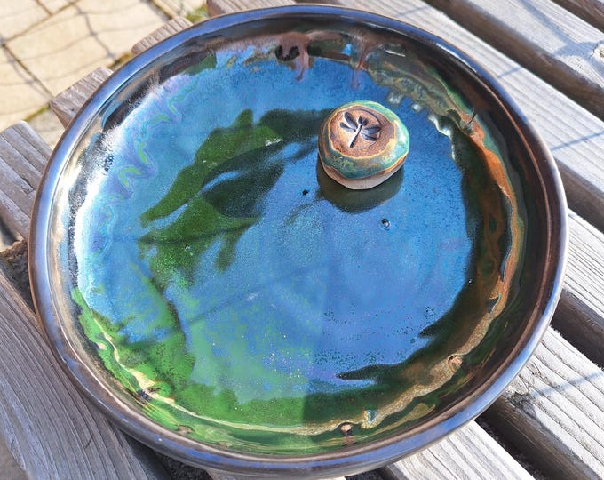 Bird/insect/bee Waterer, Stoneware, Water Bowl, With Drinking Stone, 23 ...