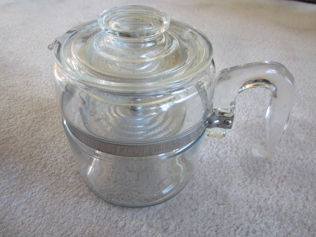Vintage Pyrex 6 Cup Flameware Percolator Coffee Pot (7756-B) - Etsy