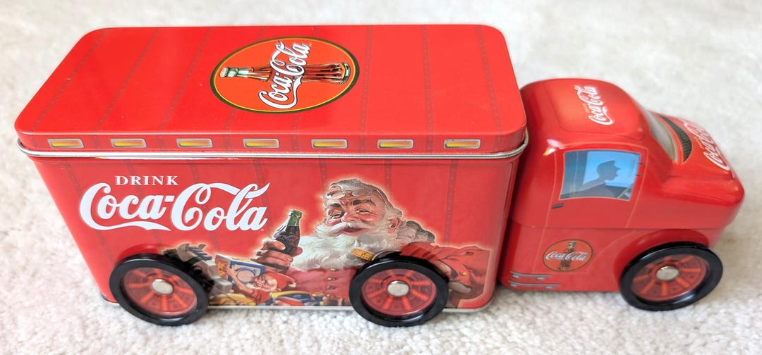 Coca Cola Holiday Joy Collectible Santa Claus Truck Tin - Etsy