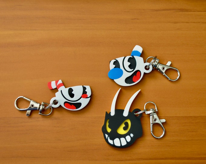 Cuphead Bundle of Keychains/keyrings - Party Favors for Birthday - Gamer - Favors for Guests ...