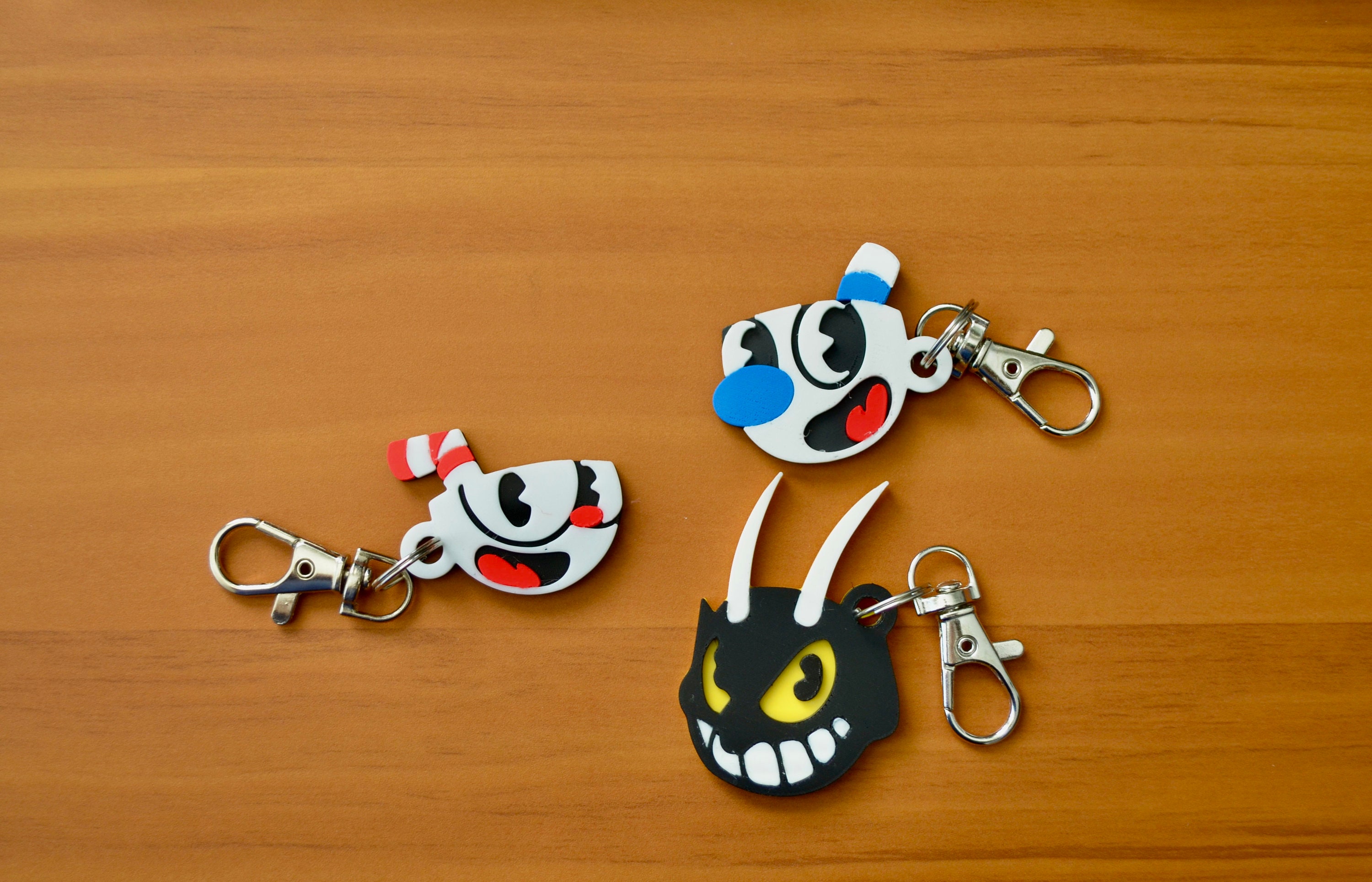 Cuphead Bundle of Keychains/keyrings Party Favors for Birthday Gamer Favors for Guests Gifts in ...