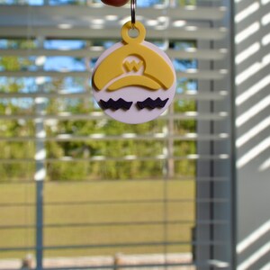 Super Mario Bros Yellow Wario Mustache Keychain/keyring - Party Favor ...