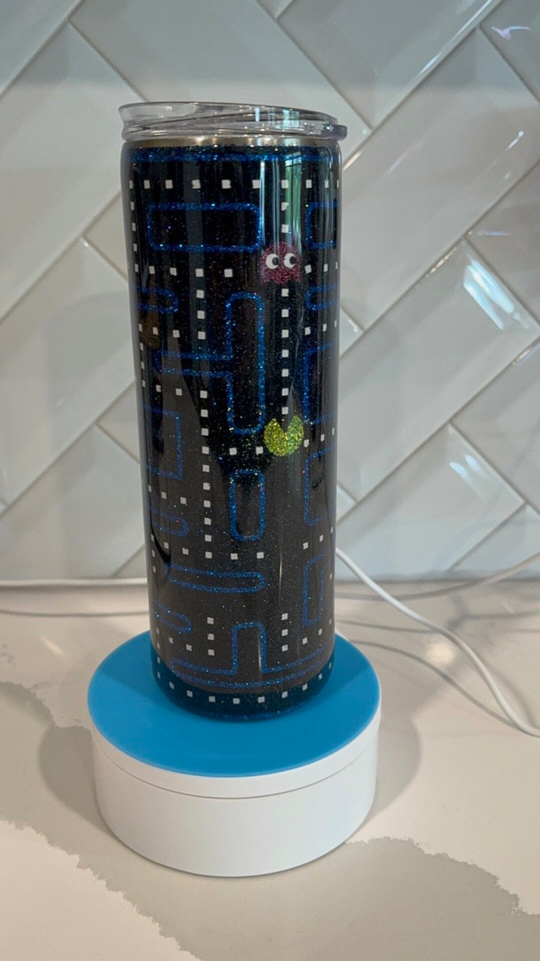 Pac-man Inspired Ready to Ship Double-walled 20 Oz Skinny Insulated ...