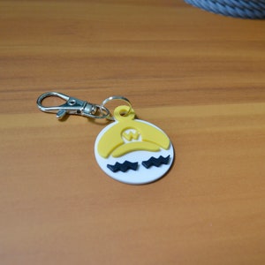 Super Mario Bros Yellow Wario Mustache Keychain/keyring - Party Favor ...