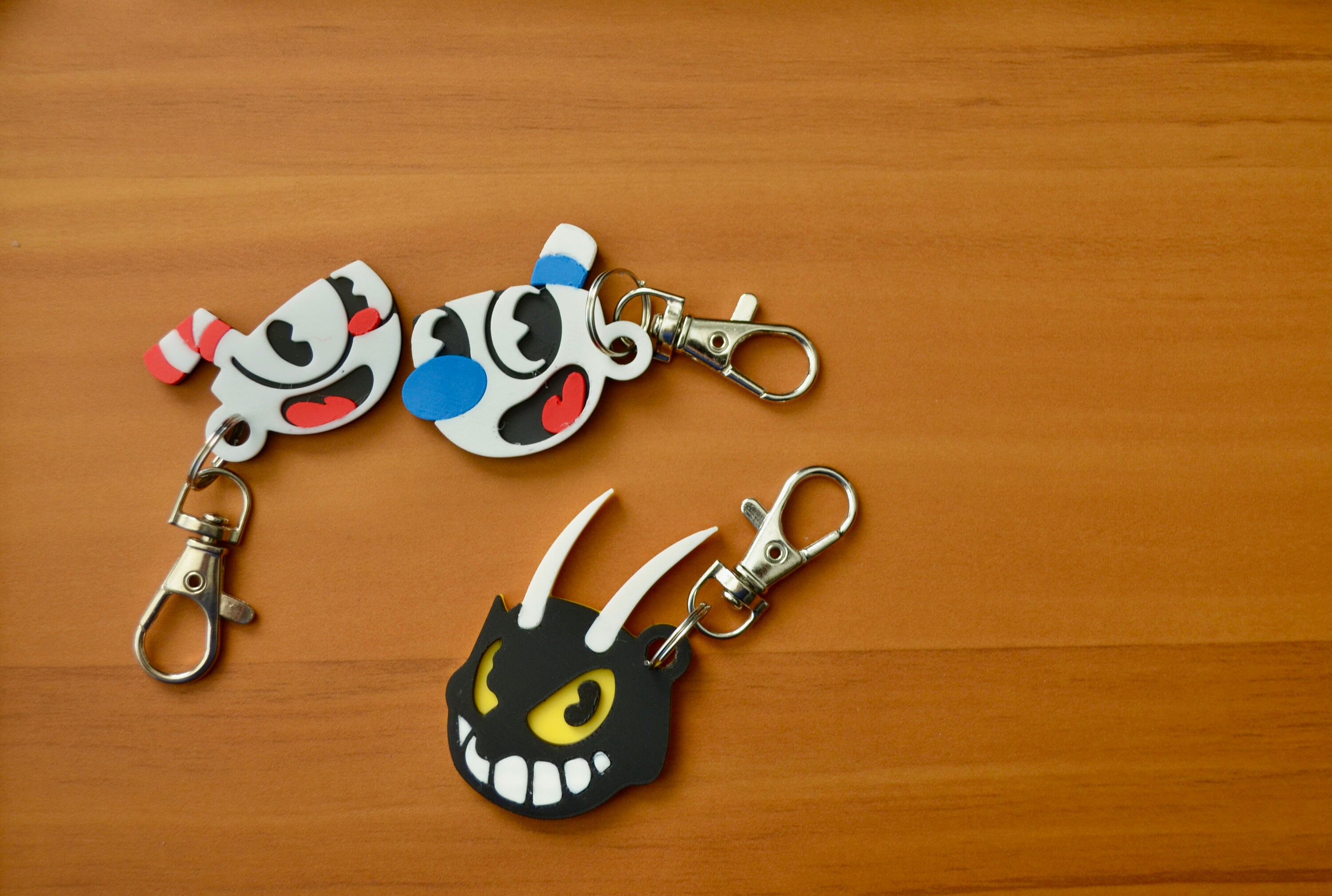 Cuphead Bundle of Keychains/keyrings Party Favors for Birthday Gamer Favors for Guests Gifts in ...