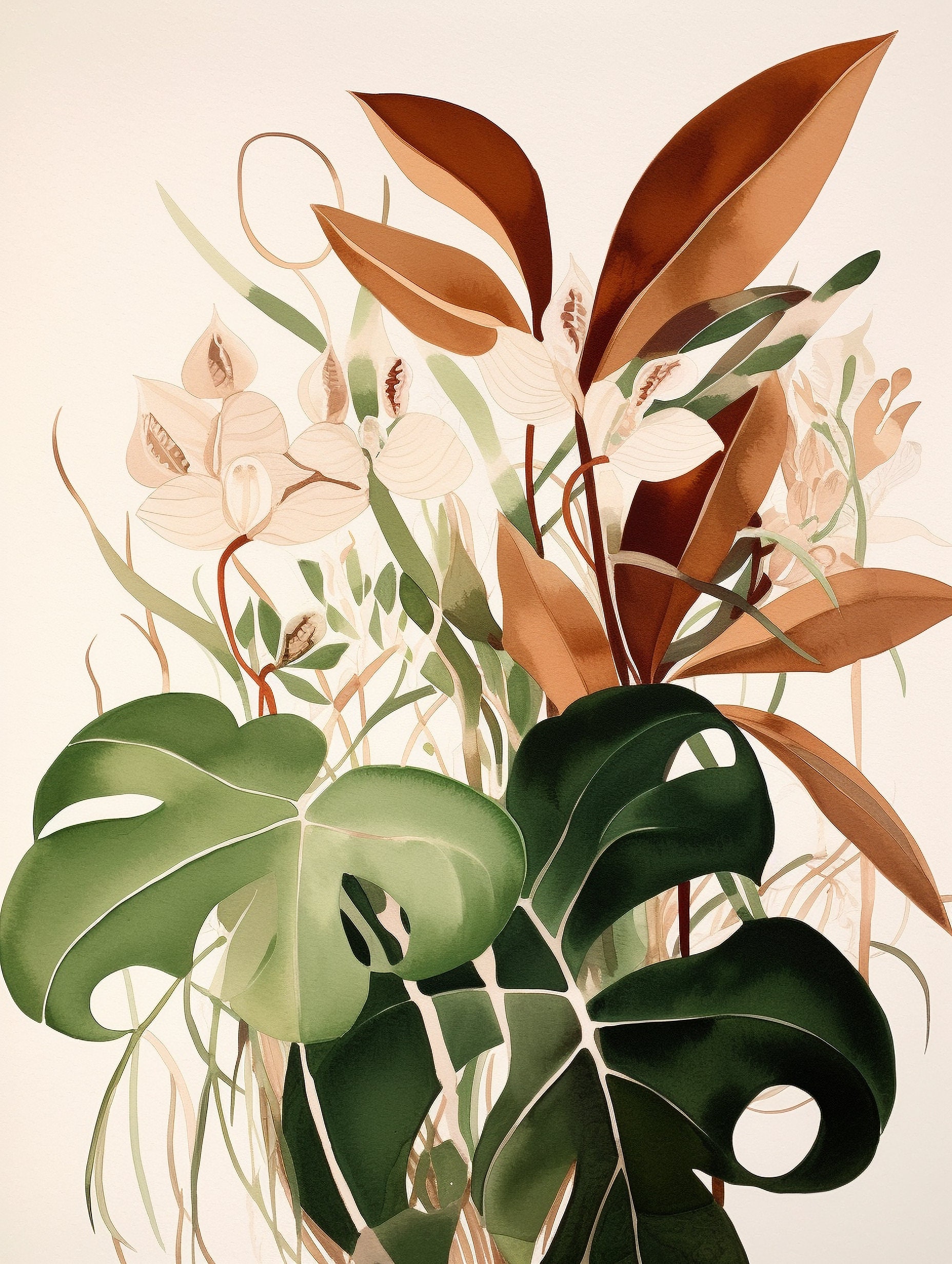 10 Botanical Wall Art Posters, Custom Floral Decor Collection - Digital ...