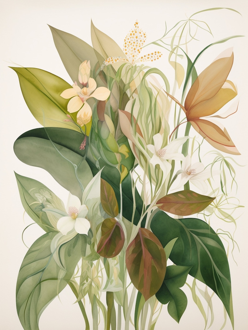 10 Botanical Wall Art Posters, Custom Floral Decor Collection - Digital ...