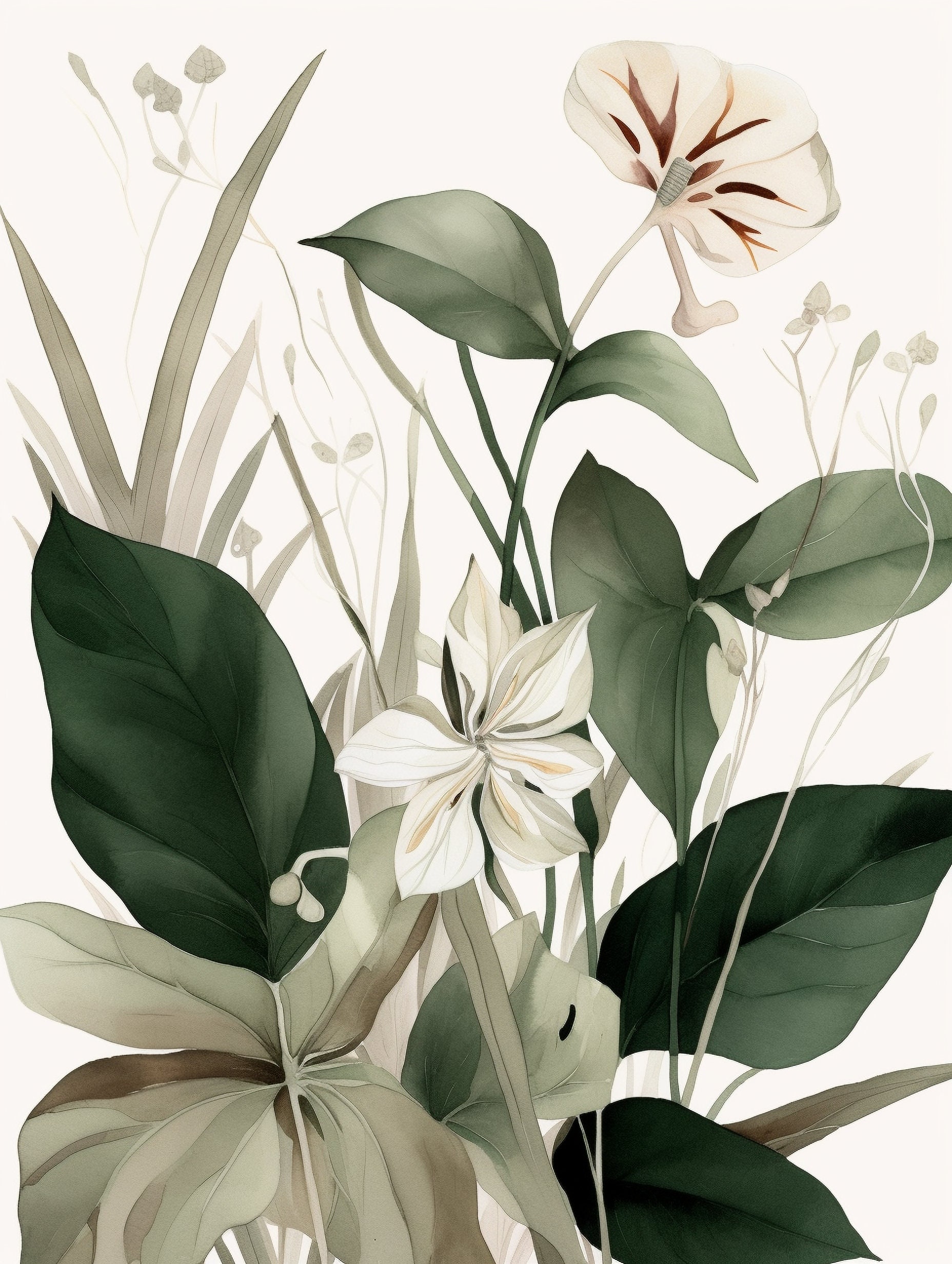 10 Botanical Wall Art Posters, Custom Floral Decor Collection - Digital ...