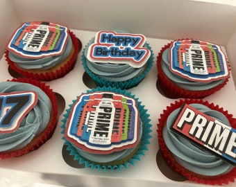 Set of 7 3D Prime Drink Themed Cupcake Toppers Cake Picks, Cake ...