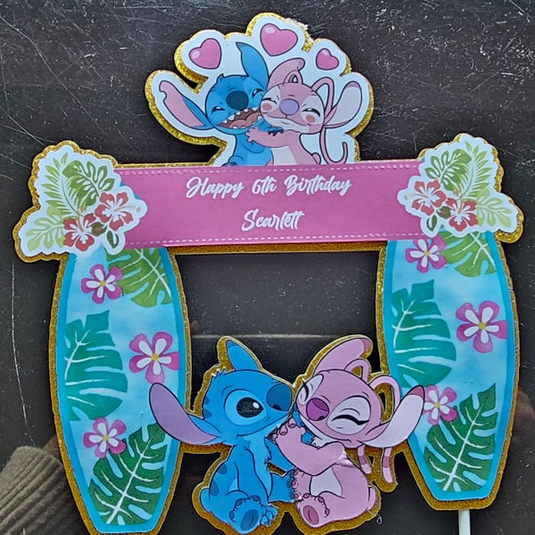 Stitch and Angel Topper - Etsy UK