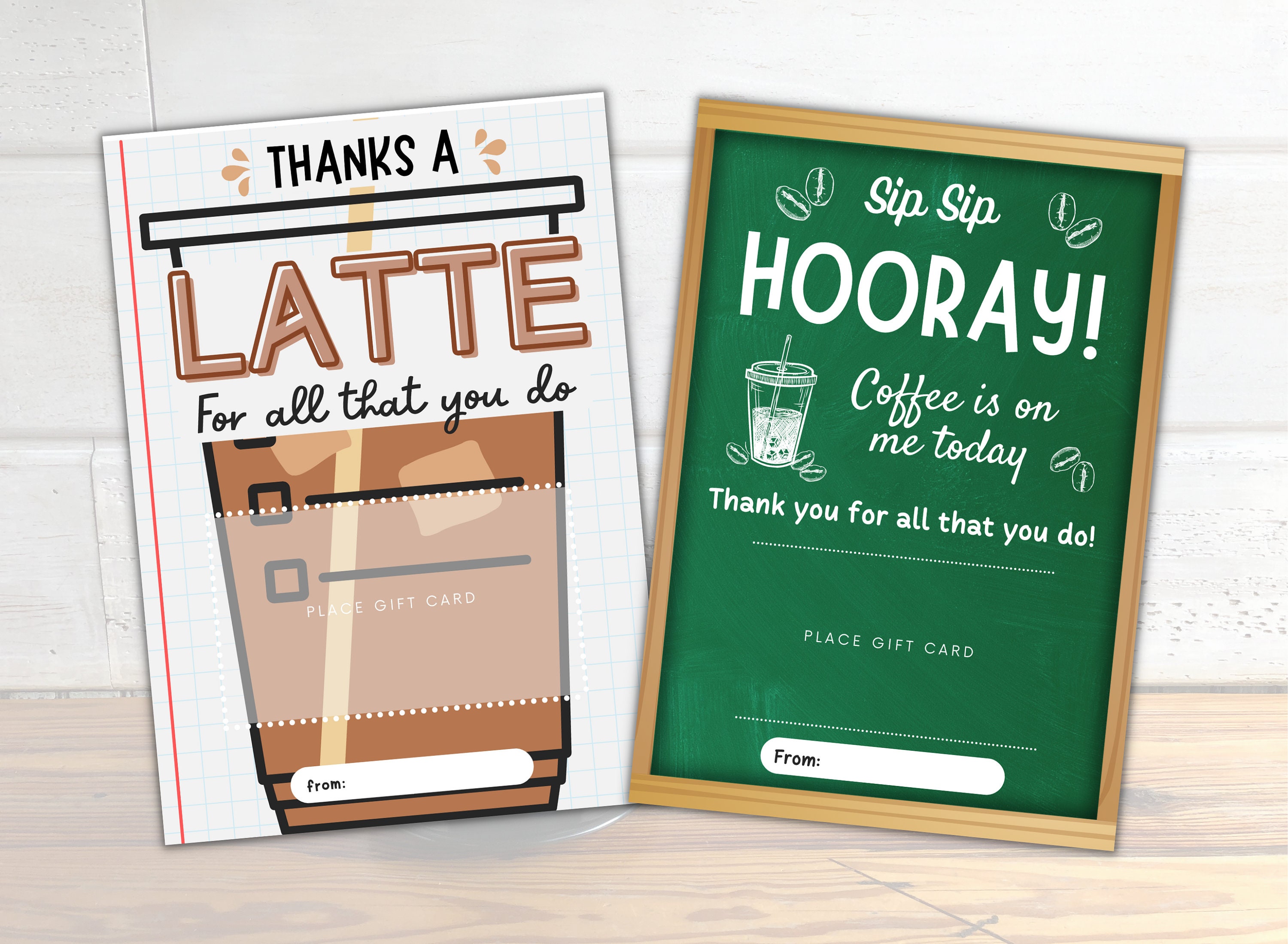 Teacher Appreciation Coffee Printables, PRINTED Thank You Gift Card ...