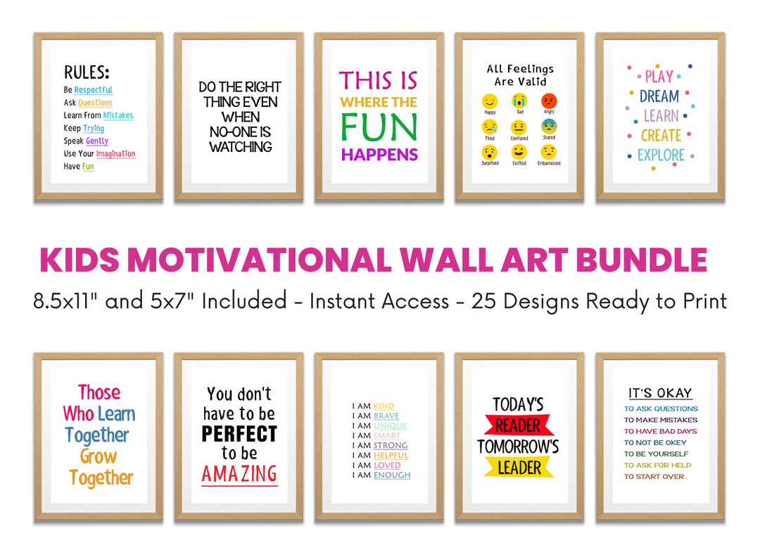 Classroom Decor Bundle, Set of 25 Motivational Posters, Homeschool ...