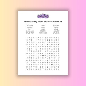 Word Search Puzzle Printable, Mothers Day Games, Kids Puzzles, Puzzle ...